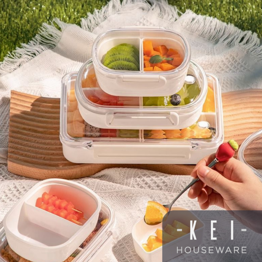 Jual 【KEI】HANAKO Wadah Simpan Makanan Transparan Kotak Bento Box ...