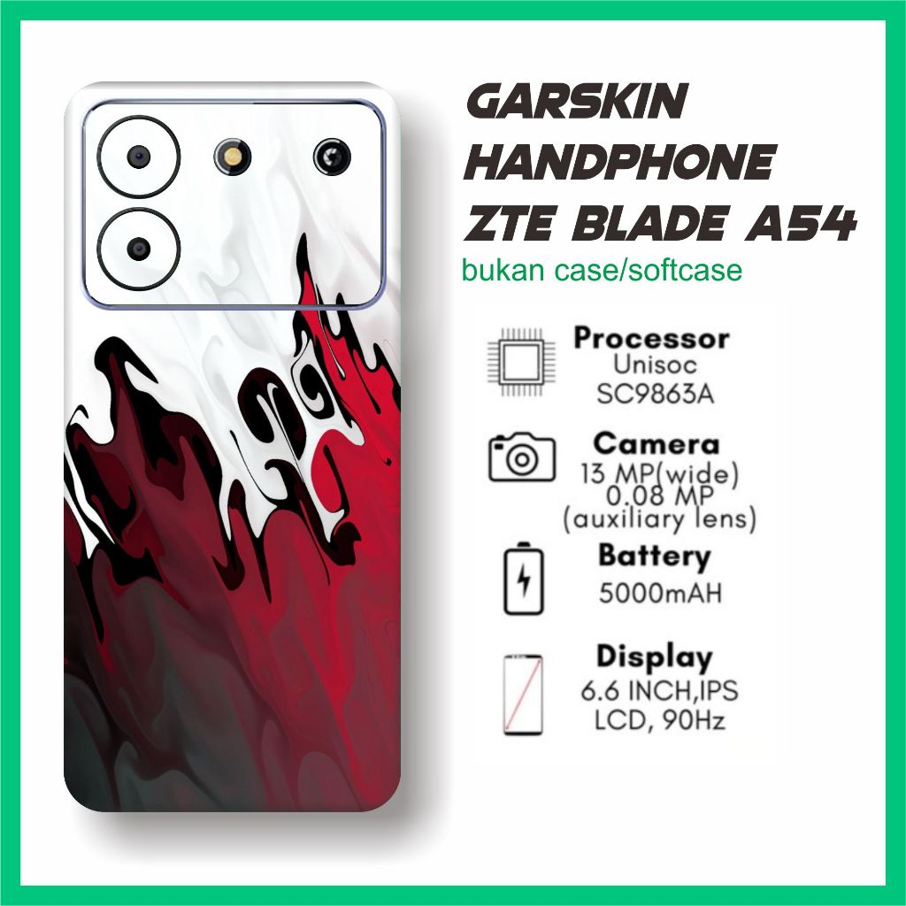 Jual Skin Handphone garskin HP ZTE BLADE A54 Custom gambar | Shopee ...