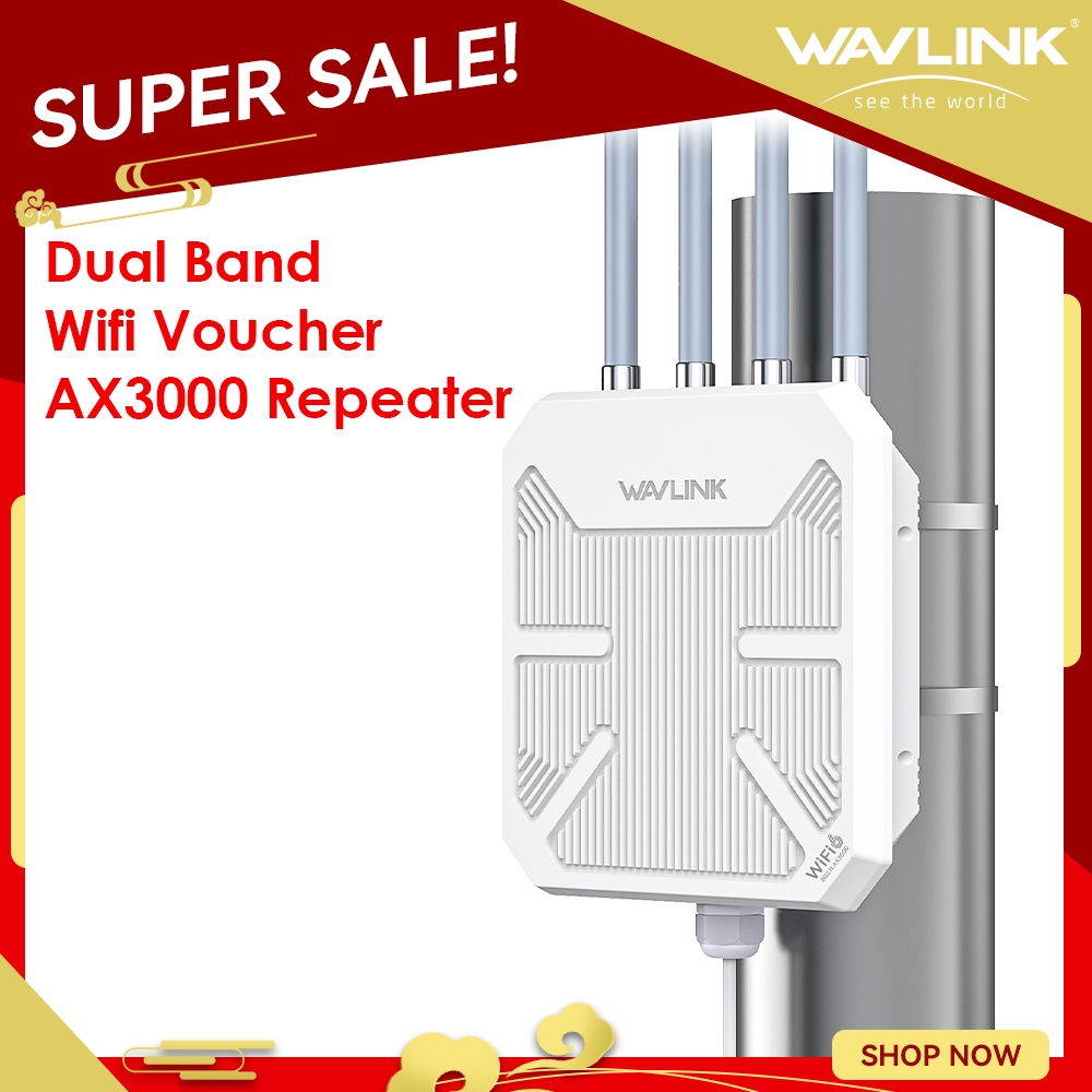 Jual WAVLINK WiFi6 Dual Band 2.4G+5G AX3000 Long Range Outdoor Extender, Access Point, Titik ...