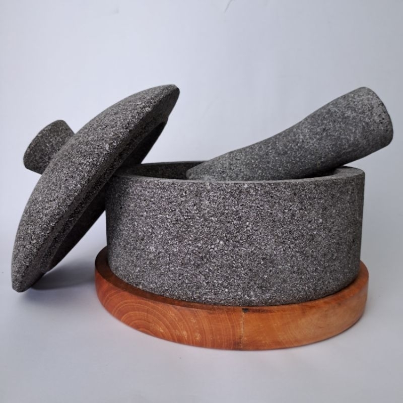 Jual LUMPANG / LESUNG MODEL DATAR | Penumbuk Tutup dan Alas - Batu Alam ...