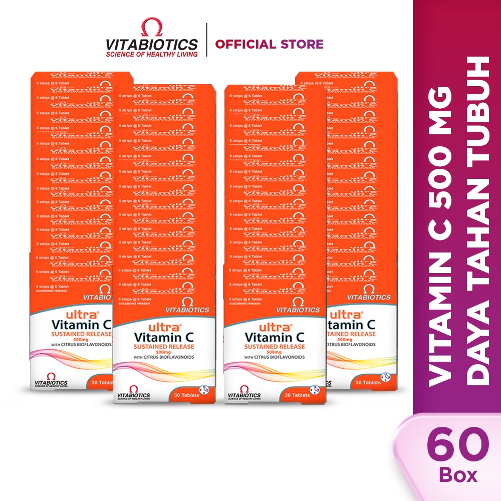 Jual Paket Vitabiotics Ultra Vit C 500mg 60x30 Tablet - Daya Tahan ...
