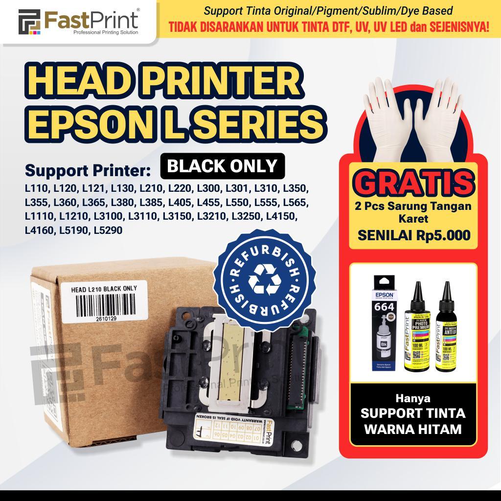 Jual Head Print Printer Epson L110 L120 l210 L220 L310 L350 Black Only ...