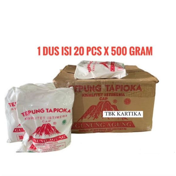 Jual Tepung Tapioka Cap Gunung Agung 500gr (isi 20) - KARTON [CARGO ...