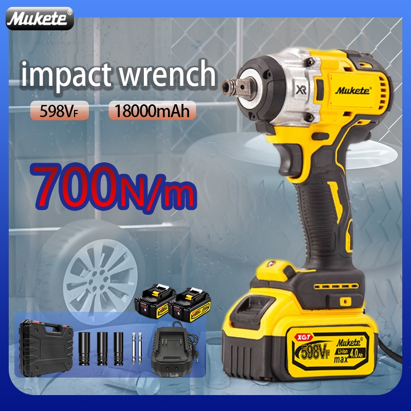 Jual Mukete 598V 700 N/m impact wrench impek baterai bor impact baterai ...
