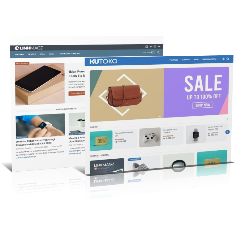 Jual Template blogger responsive SEO Linkmagz dan Kutoko | Shopee Indonesia