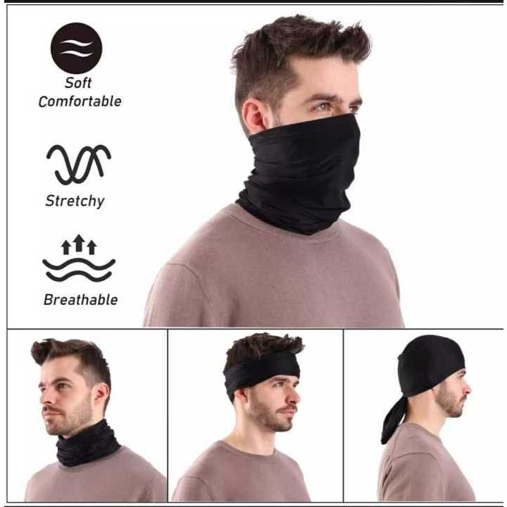 Jual Borongdong - Masker Buff Ninja Warna Hitam Polos | Shopee Indonesia