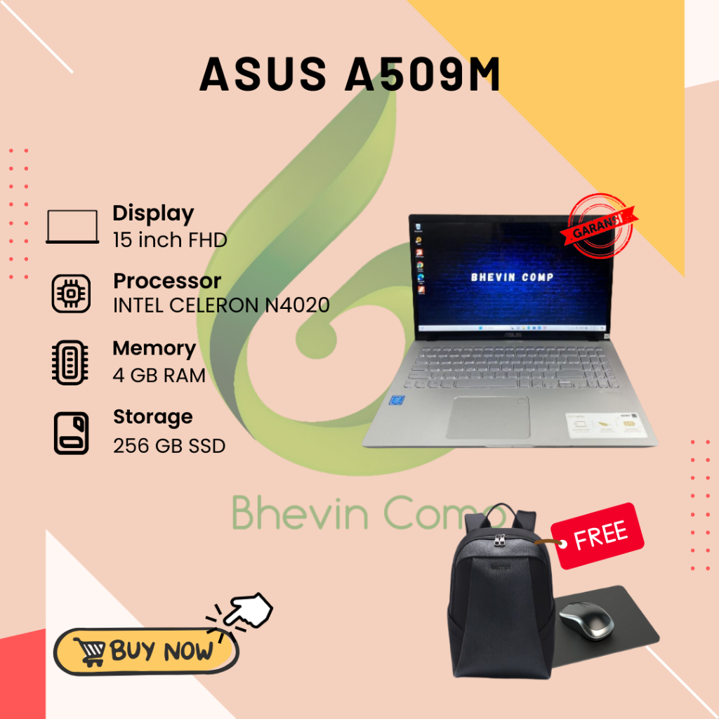 Jual ASUS A509M INTEL CELERON N4020 RAM 4GB SSD 256GB | Shopee Indonesia