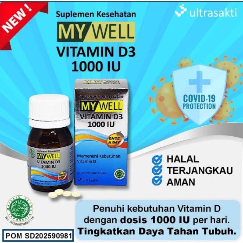 Jual Jessen Mywell My Well Vit D3 1000 & 4000 IU 20 Tablet - Suplemen ...