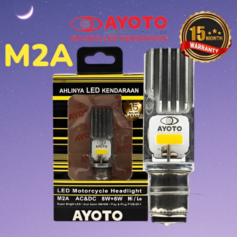Jual Lampu Led Ayoto Putih M2A AC DC 8 watt Matic Dan Bebek Universal HR | Shopee Indonesia