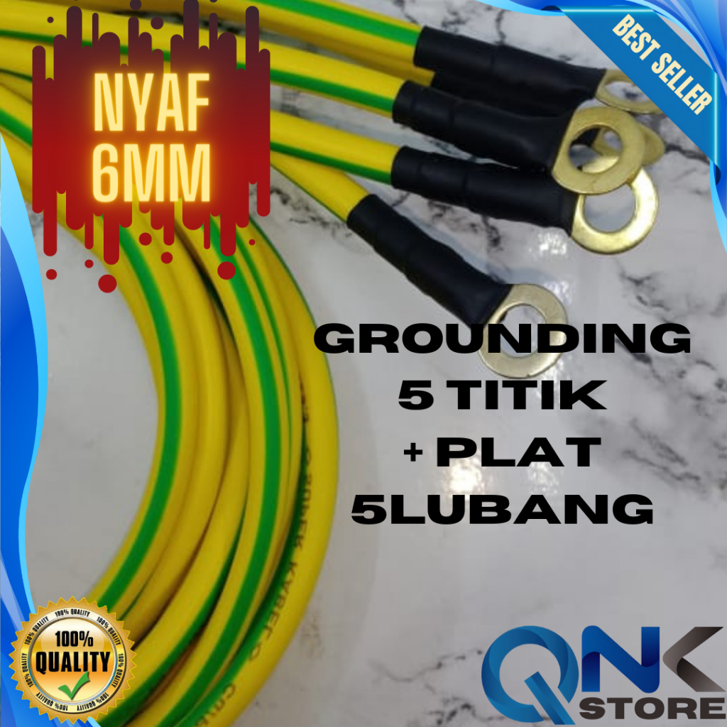 Jual Kabel Grounding 5 Titik NYAF 6mm Kuning Hijau Kabel Negatif Kabel ...