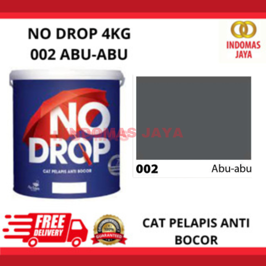 Jual CAT ANTI BOCOR KEDAP AIR WATERPROOFING 4KG 4 KG abu-abu 002 NODROP / NO DROP 4KG GALONAN ...