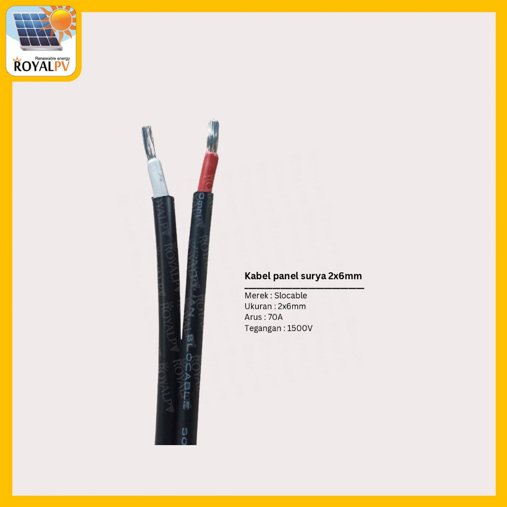 Jual Kabel panel surya 2x6mm, kabel solar panel 2x6mm, kabel solar cell ...