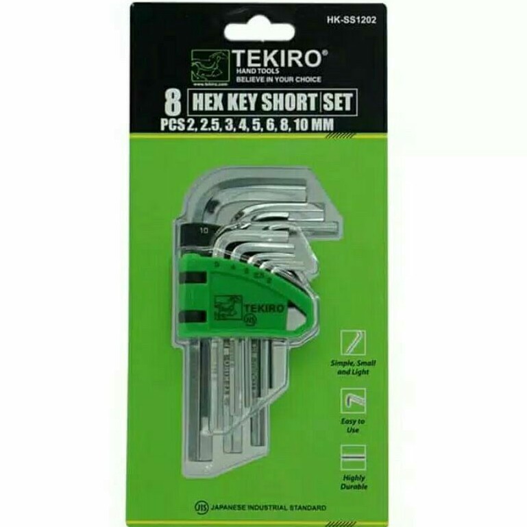 Jual KUNCI L SET SEGI ENAM TEKIRO PENDEK 8PCS / HEXAGON TEKIRO | Shopee Indonesia
