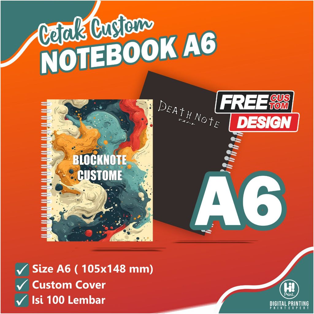 Jual Notes A6 Custom Desain 100 Lembar isi Polos | Shopee Indonesia