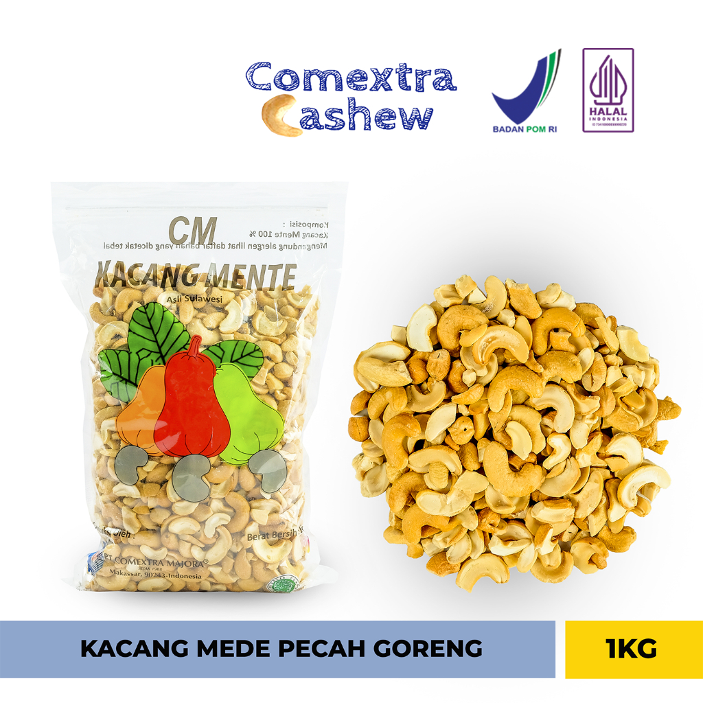 Jual Kacang Mede Comextra Pecah Goreng 1 Kg - Kacang Mete / Mente ...