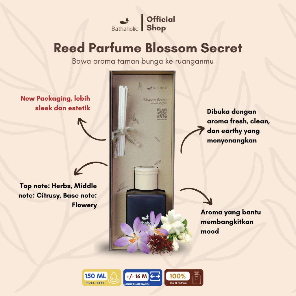 Jual Bathaholic - Reed Diffuser Blossom Secret 150ml Best Collection / Aromatherapy Pengharum ...