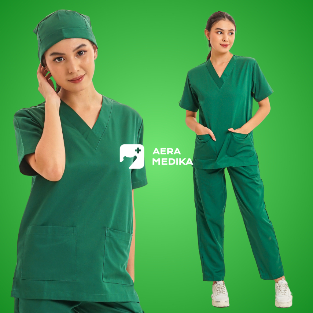 Jual Set Baju Jaga / Baju OK / Perawat / Baju Dokter / Scrub Medis / Seragam OKA Lengan Pendek ...