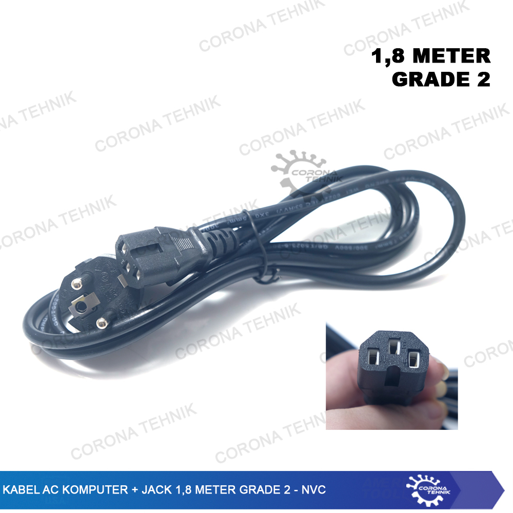 Jual Jack + Kabel AC Komputer 1,8 Meter Grade 2 - NVC | Shopee Indonesia