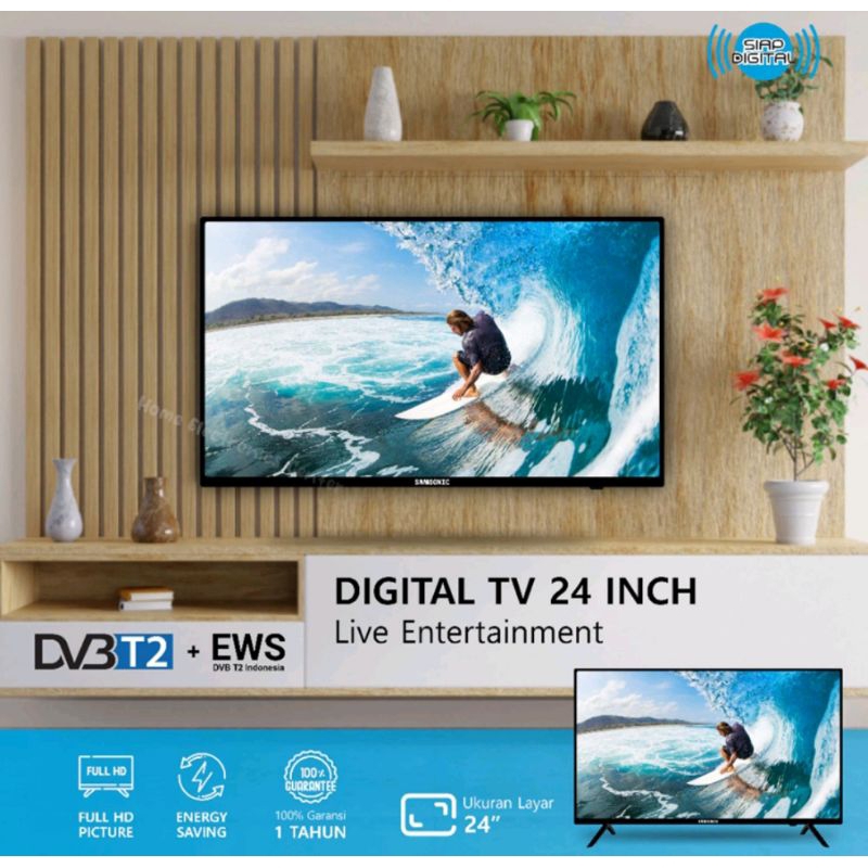 Jual TV samsonic Led TV digital dvbt2 digital real ukuran 22 24 32 inch ...
