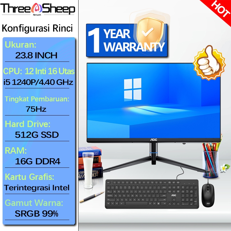 Jual AOC PC All in one komputer Terbaru HD Super Tipis full set baru ...
