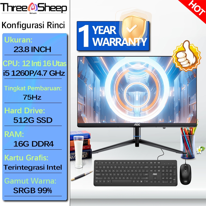 Jual AOC PC All in one komputer Terbaru HD Super Tipis full set baru ...