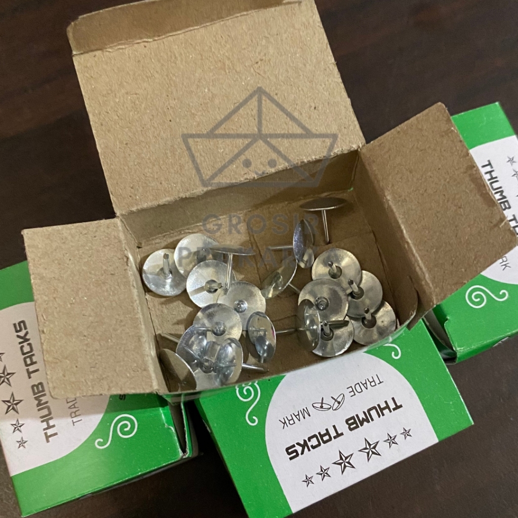 Jual Pines Paku Payung 1 Box Thumb Tacks Thumbtacks Besi Steel Kuat ...