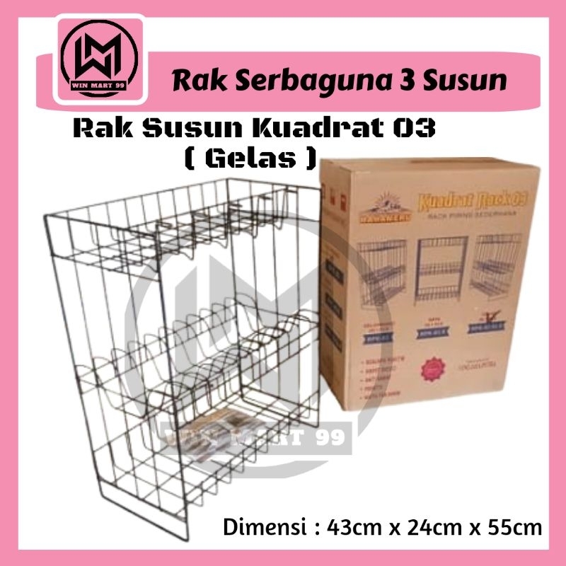 Jual Rak Piring 3 Susun / Rak Dapur 3 susun / Rak Gelas 3 susun / RPK ...