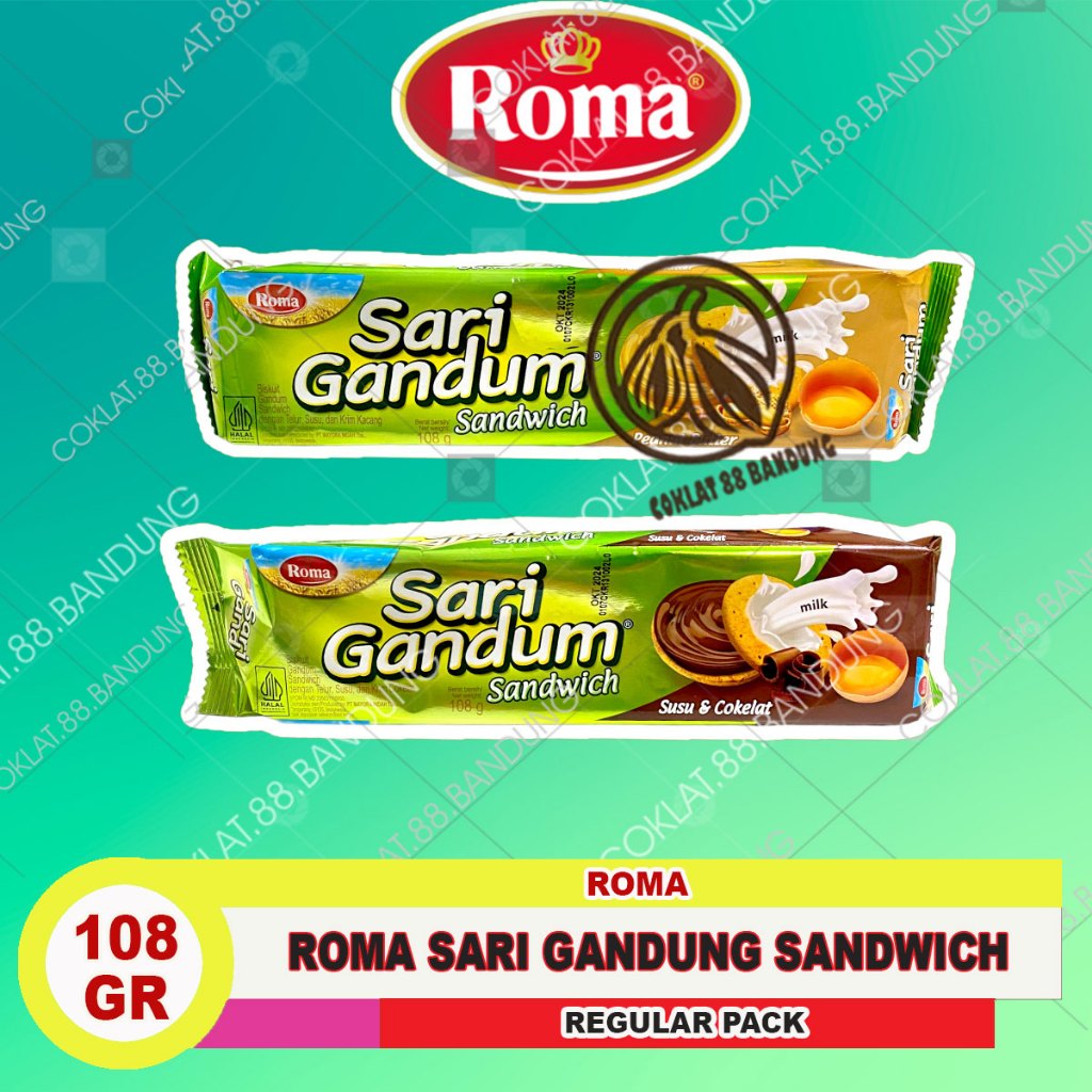 Jual ROMA SARI GANDUM SANDWICH REGULAR PACK, ROMA SARI GANDUM COKLAT ...