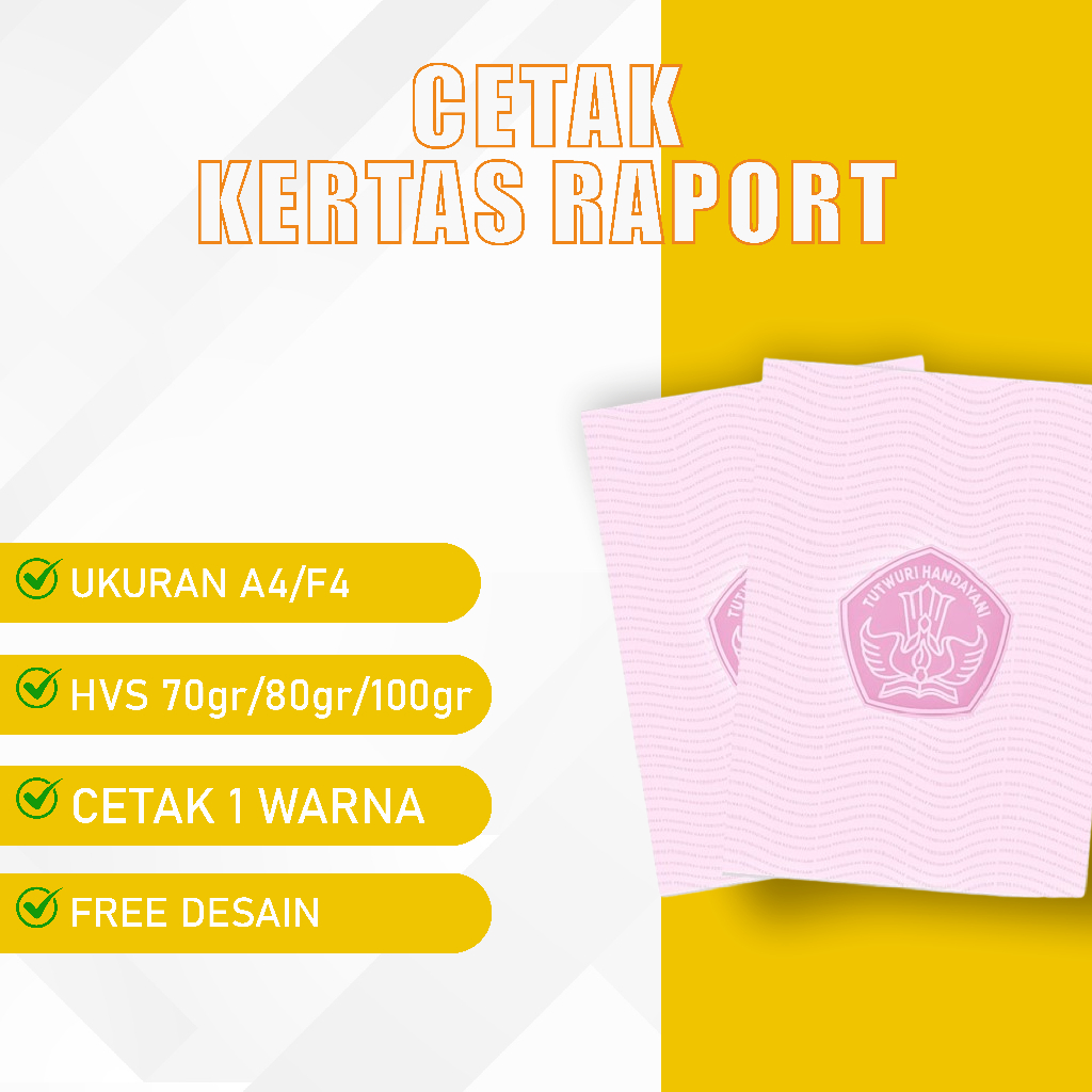 Jual CETAK KERTAS RAPORT SEKOLAH BACKGROUND 1 WARNA | Shopee Indonesia