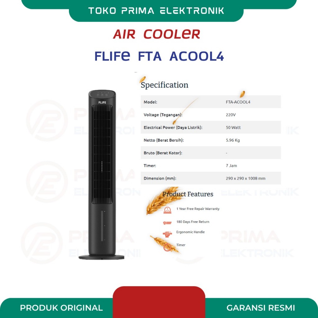 Jual Air cooler FLIFE - Tower Fan Air Cooler dengan Generator Anion - Penyejuk - Humidifier ...