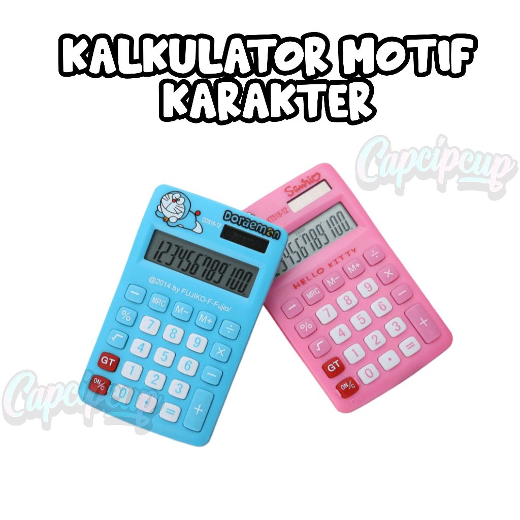 Jual KALKULATOR KARAKTER MINI PORTABLE KITTY DORA EMON LUCU WARNA CHECK ...
