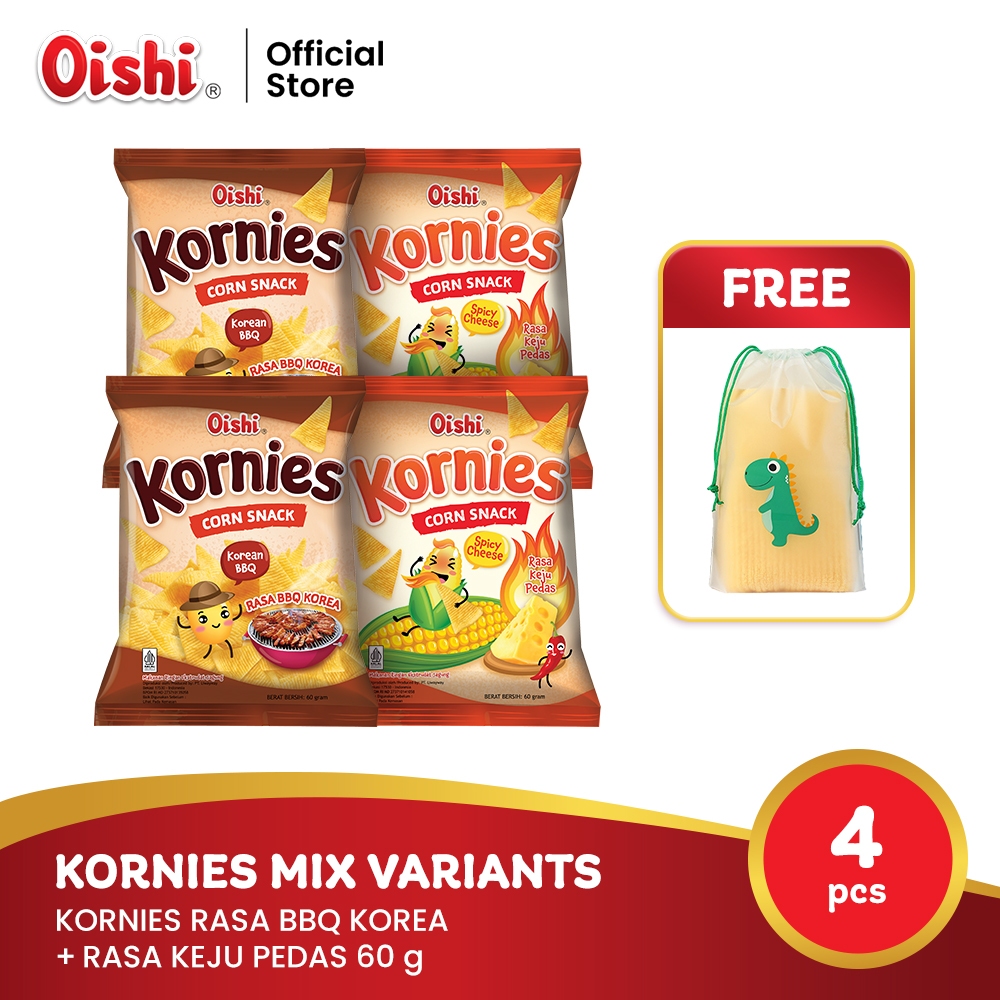 Jual Oishi Kornies Mix Variants (4 pcs) FREE Pouch | Shopee Indonesia