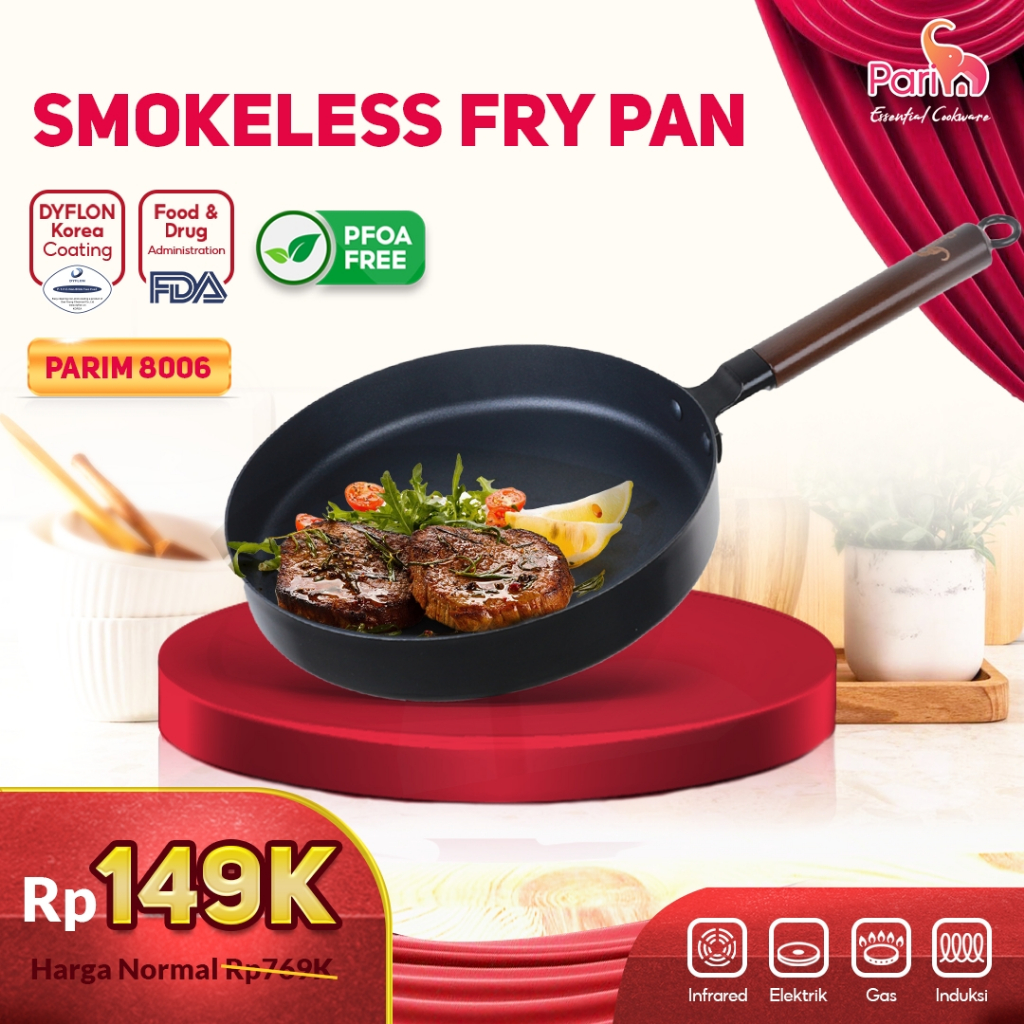 Jual PARIM PR-8006 Wajan anti lengket 26cm Fry pan penggorengan anti ...