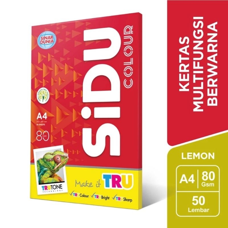 Jual KERTAS HVS WARNA KUNING UKURAN A4 80 GSM SIDU | Shopee Indonesia