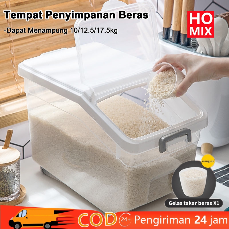 Jual HOMIX 12.5/17.5KG Tempat Beras Penyimpanan Kotak Penyimpanan Beras ...