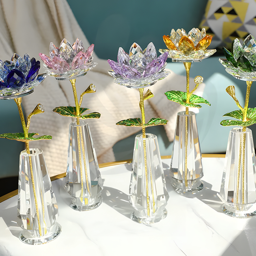 Jual Crystal Lotus Flower Decoration / Pajangan Bunga Kristal Mewah ...
