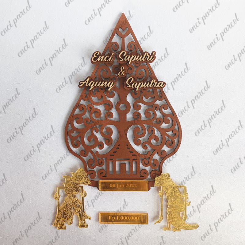 Jual kode 160 gunungan wayang rama sinta frame nama tumpuk double ...