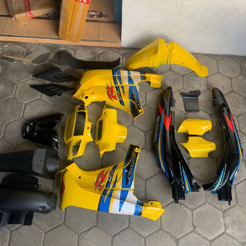 Jual fullset satria lumba 2tak 120cc warna kuning hitam | Shopee Indonesia