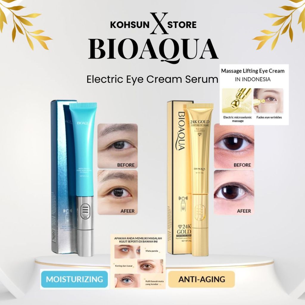 Jual Bioaqua 24K Gold Purifying Eye Cream 20g Electric Eye Serum Bifida ...