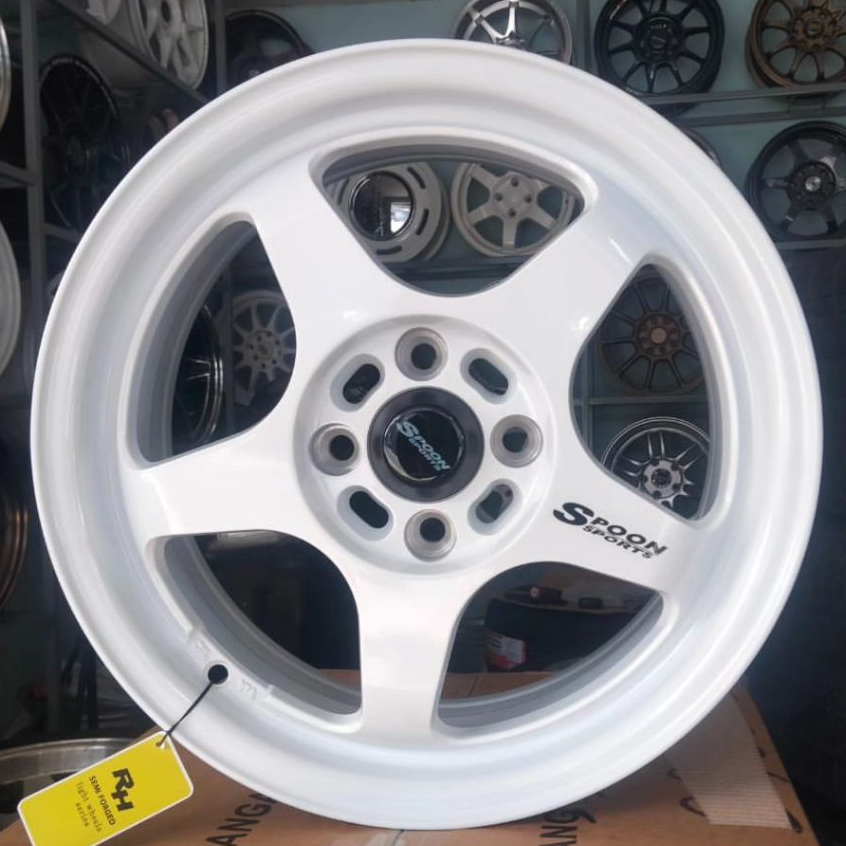 Jual velg Spoon R15 lebar 6,5 pcd 4x100 mobil Brio Mobilio Agya Ayla sigra,yaris,jazz | Shopee ...