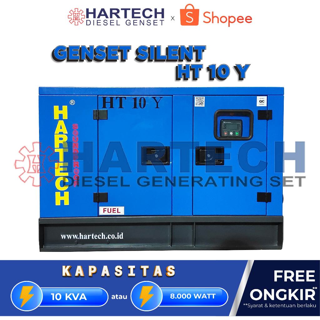 Jual HARTECH Genset HT 10 Y Silent Type 10 Kva / 8.000 Watt | Shopee ...