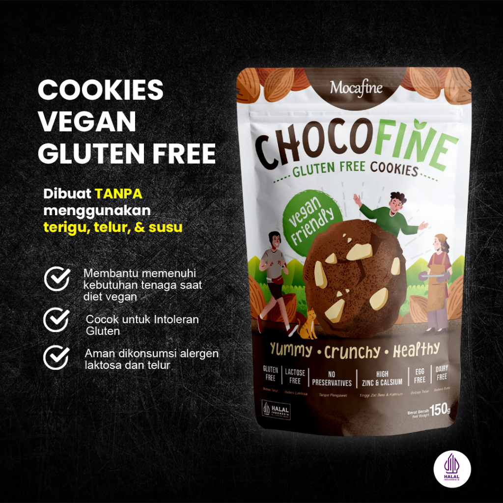 Jual HELOCA - Cookies Vegan Gluten Free Sehat Premium Chocolate Almond ...