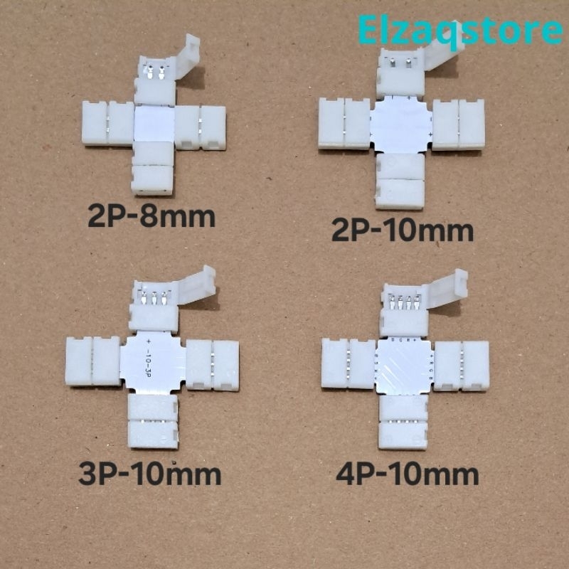 Jual Konektor Klip Jepit + PCB Bentuk X LED Strip 8mm 10mm | Shopee ...