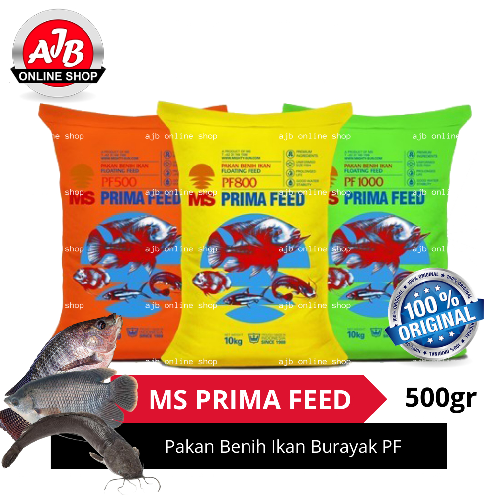 Jual MS Prima Feed PF 500 800 1000 Kemasan 500gr Pakan Benih Ikan ...