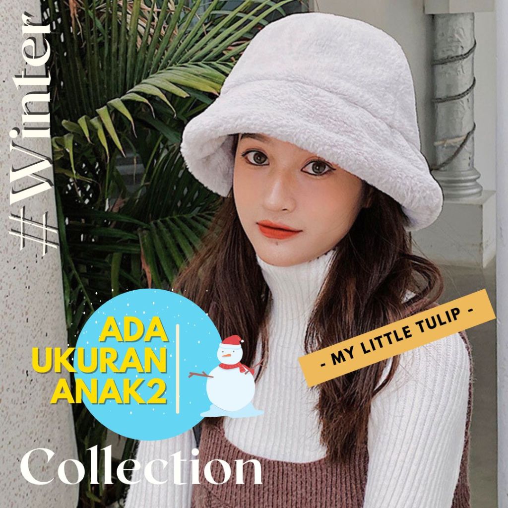 Jual Topi Bucket Hat Pendek Bulu2 / Fedora Winter Hat / Topi Cantik ...
