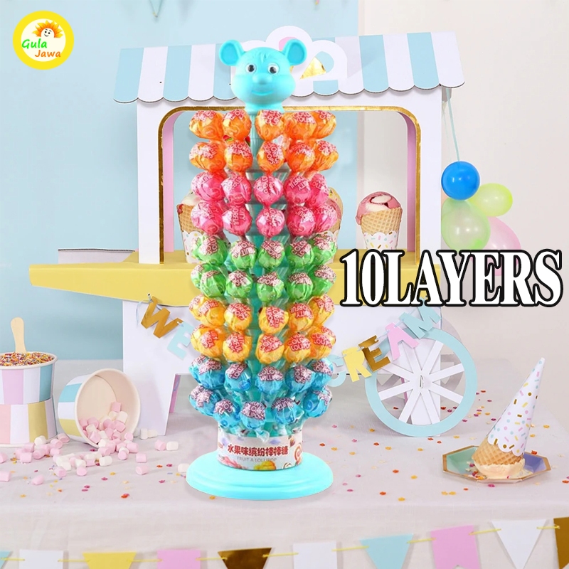 Jual 10 Layers Tempat Permen Lolipop Stand Lolipop Cakepop Pagar Rak ...
