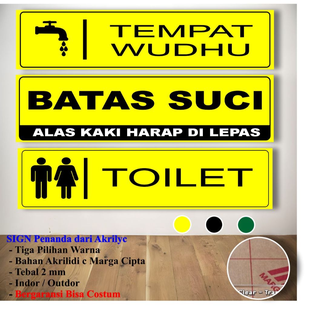 Jual SIGN BOARD TOILET AKRILIK PAPAN TEMPAT WUDHU ACRYLIC | Shopee ...