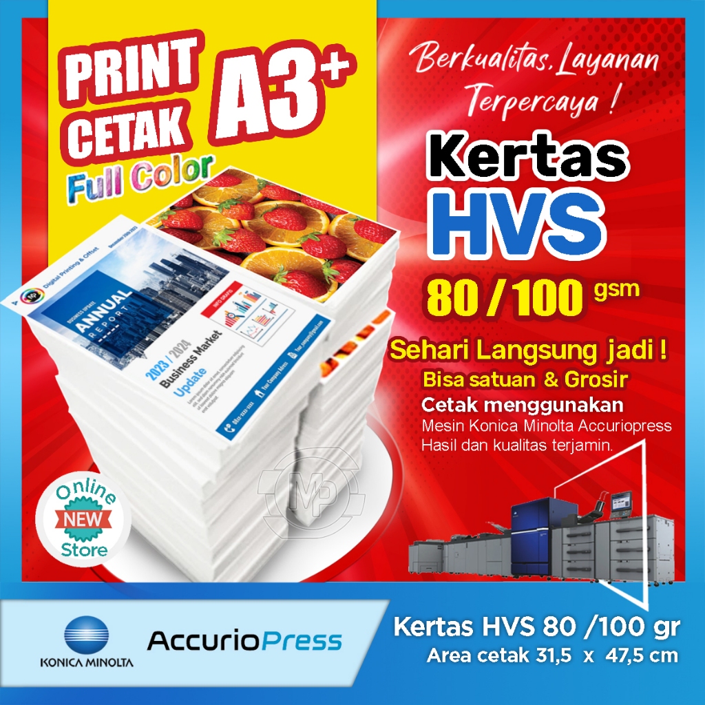 Jual Print Kertas HVS A3+ / Cetak HVS 80 / 100 GSM A3+ ( Bisa SATUAN ) GROSIR / CETAK LASER ...