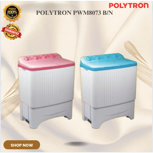 Jual Mesin cuci polytron 2 tabung PWM8073B/N - Samba Series 8Kg/PWM ...