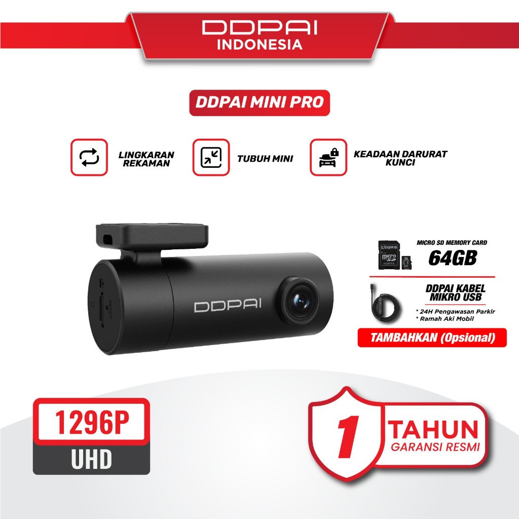 Jual DDPAI Mini & Mini Pro dash cam 1296P Ultra HD Vehicle Drive Auto ...